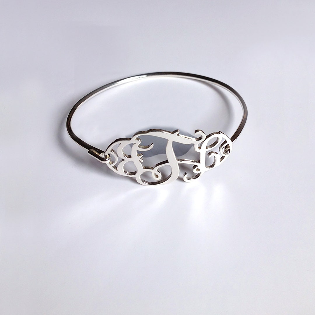18k Gold Initial Monogram Bracelet,custom Bracelet,monogram Bracelet,1. ...