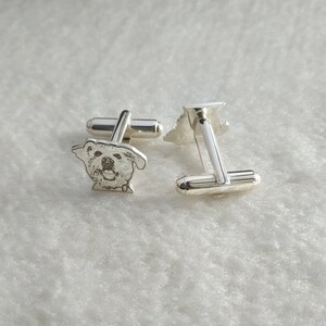 Custom Dog Portrait Cufflinks,dog Cufflinks,custom Pet Cufflinks Silver ...