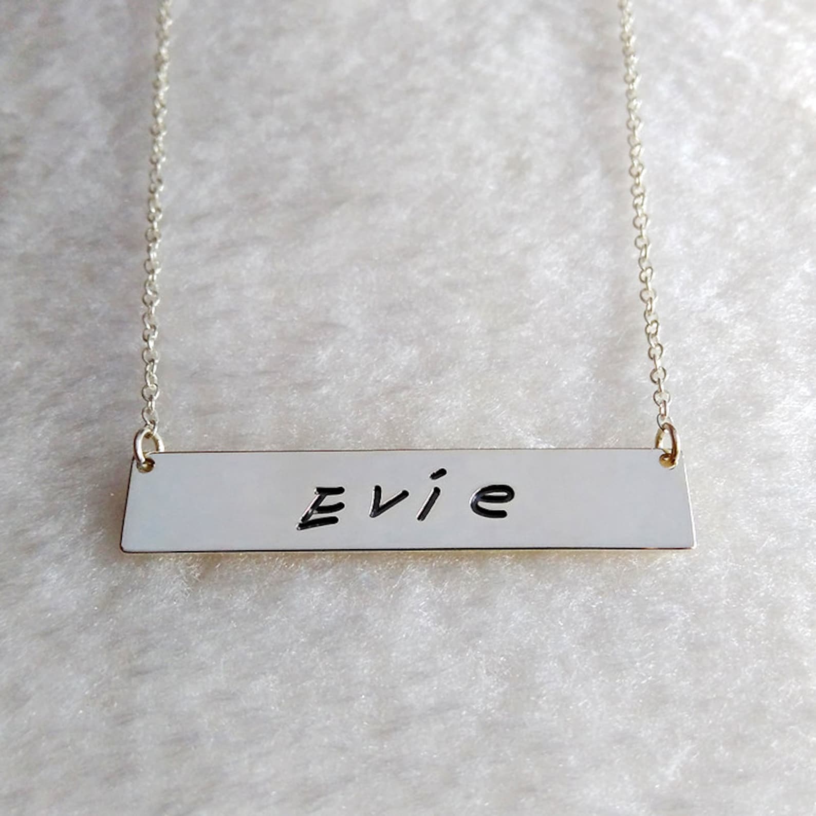 Sterling Silver Signature Necklacehandwritting Bar - Etsy