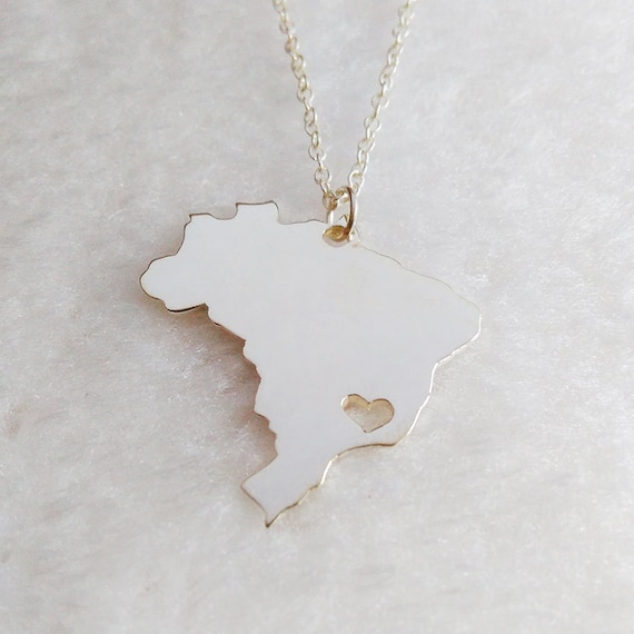 Custom France Necklacebrazil Map Necklaceokinawa - Etsy