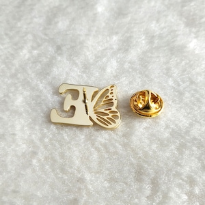 Butterfly Lapel Pins,personalized Butterfly Letter Lapel Pin,custom ...