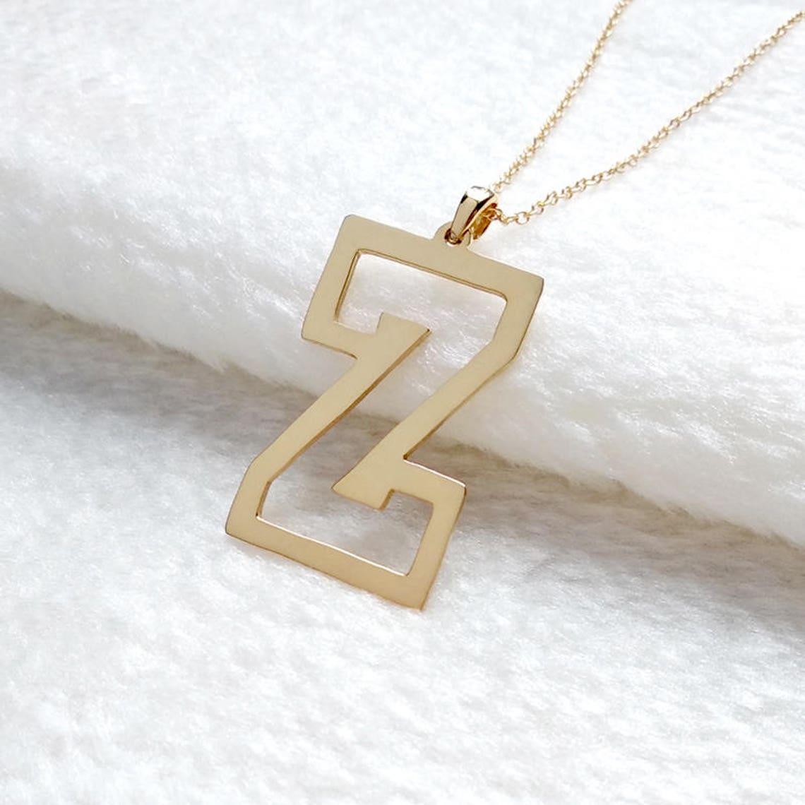 Custom Outline Letter Z Necklacegold Outline | Etsy
