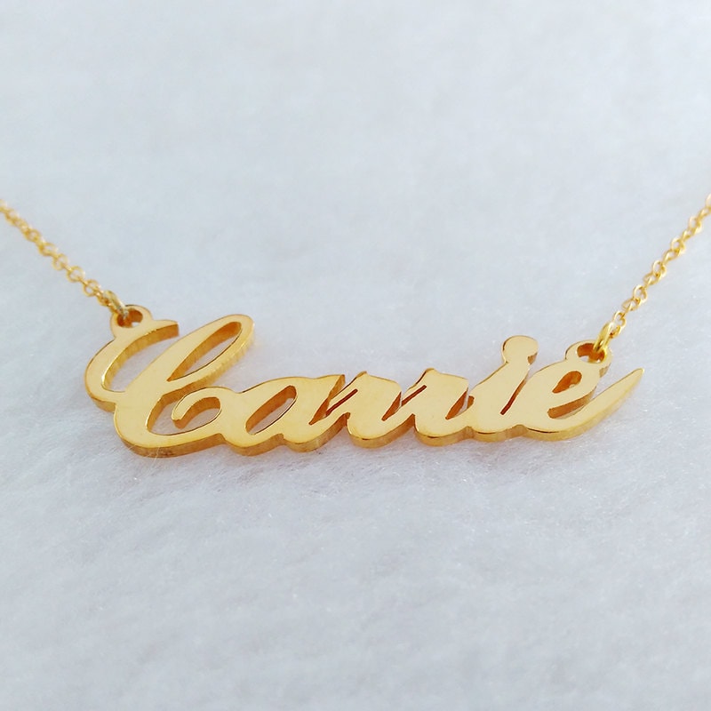 Carrie Name Necklacecarrie Style Name Necklace - Etsy