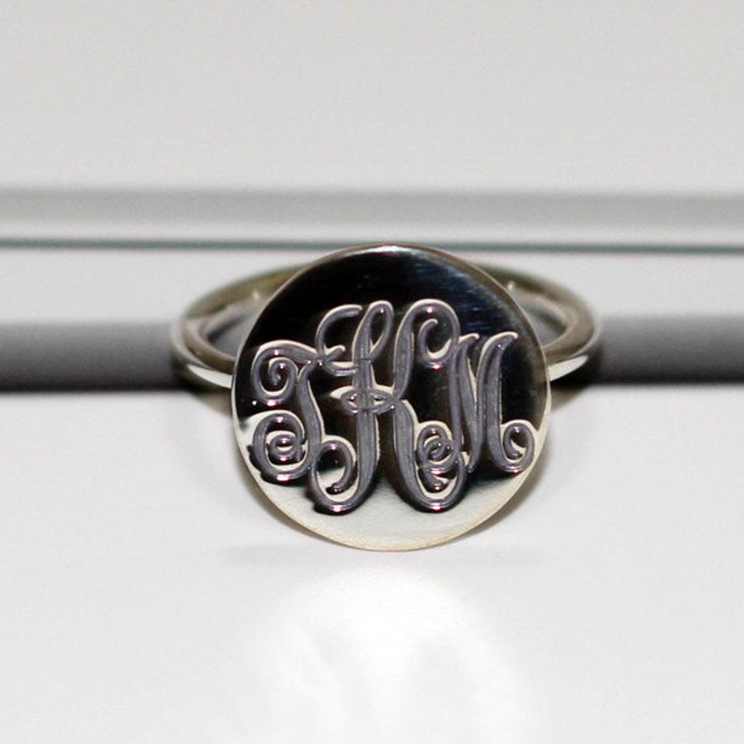 Sterling Silver Monogram Ring,personalized Name Ring,initial Ring ...