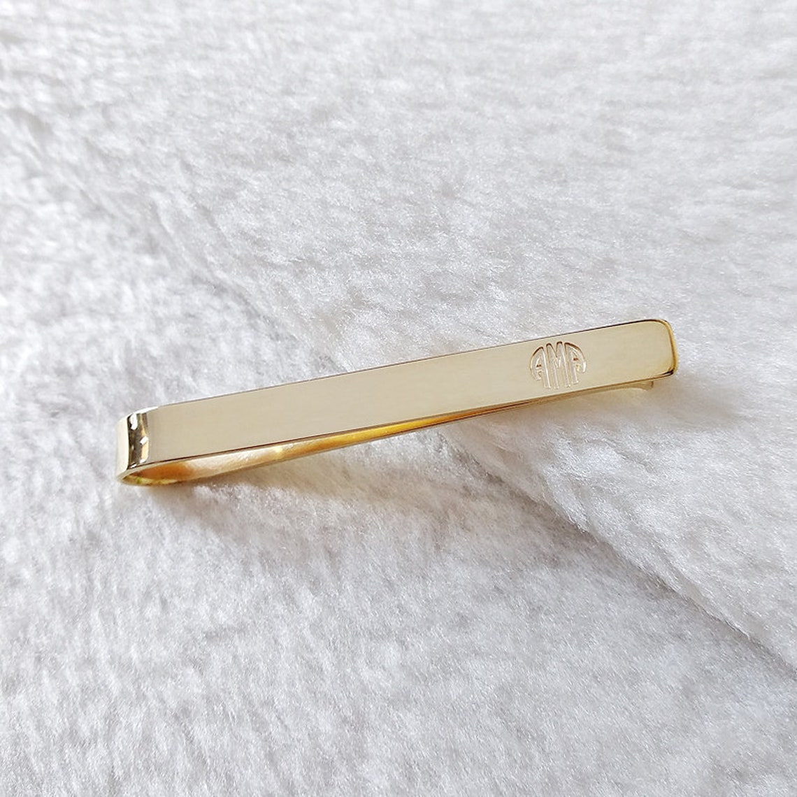 Monogram Tie Bar Clip Goldpersonalized Tie Cliptie Clip - Etsy