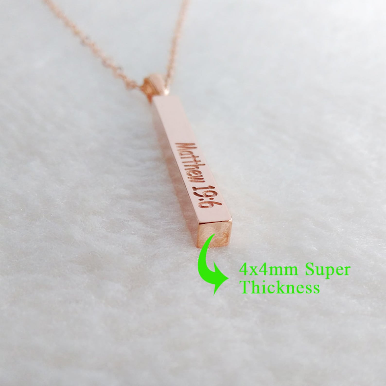 Rose Gold Bar Necklacepersonalized Bar Necklaceengraved Bar - Etsy