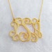 Gold Monogram Necklace,celebrity 3 Initials Monogram Necklace ...