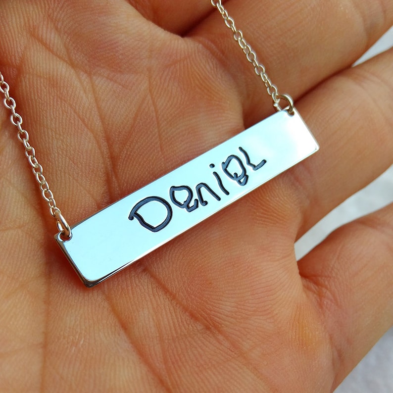 Signature Necklace SilverPersonalized Silver Handwritting | Etsy