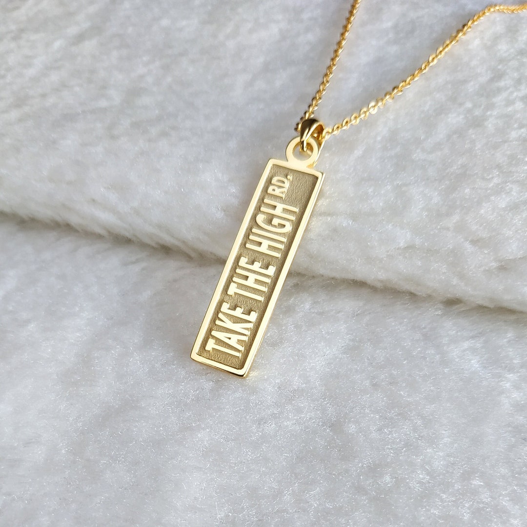 Custom Traffic Signs Necklace,street Sign Necklace in Gold,personalized ...