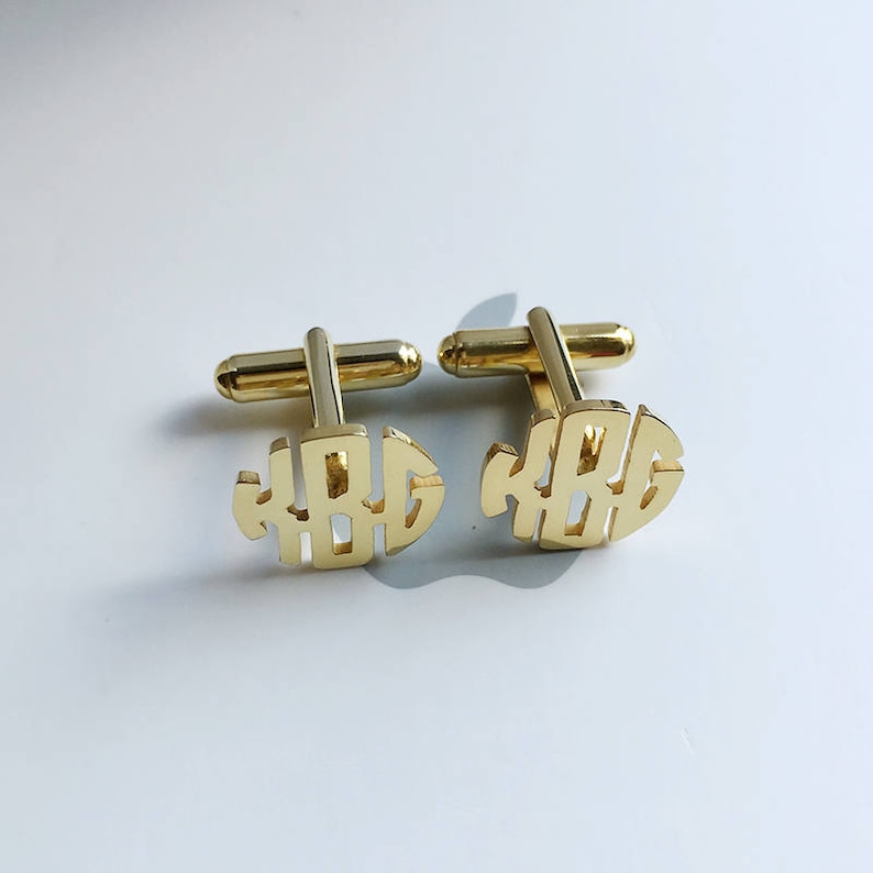 Circle Monogram Cufflinkpersonalized Wedding Cufflinksgroom - Etsy