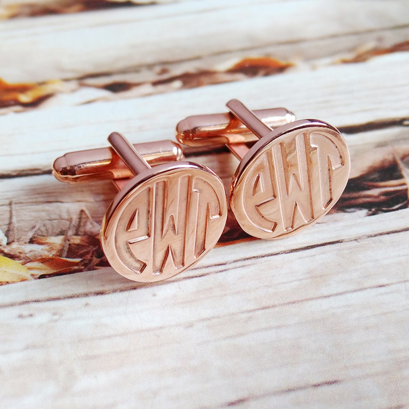 Rose Gold Wedding Cufflinksgroom Wedding Giftpersonalized - Etsy
