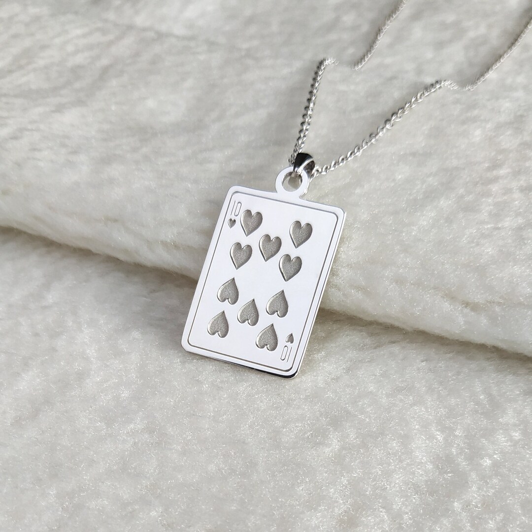 Ten of Hearts Necklace,six of Clubs Necklace,five of Hearts Necklace ...