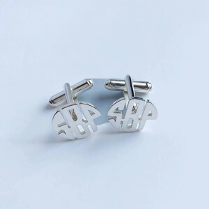 Three Initials Monogram Cufflinks,personalized Wedding Cufflinks,monogram Cufflink,groom Wedding ...