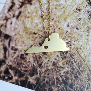 Silver VA State Charm Necklace,virginia State Necklace,personalized VA ...