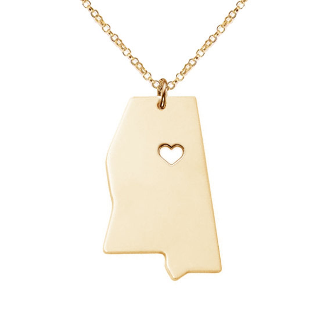 Mississippi State Necklace, MS State Necklace, Mississippi State Charm ...