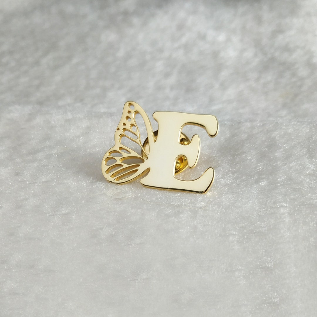 Butterfly Lapel Pins,personalized Butterfly Letter Lapel Pin,custom ...