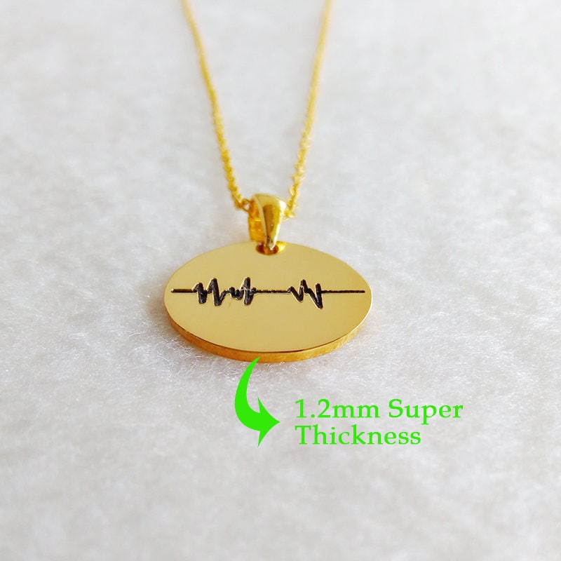 ECG Necklacepersonalized Heartbeat Necklacebeating Heart - Etsy
