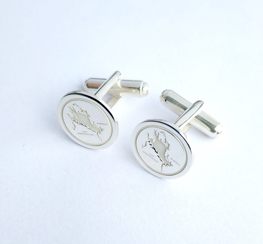 Lake Winnipesaukee Cufflinks,custom Lake Cufflinks,lake Map Cufflinks ...
