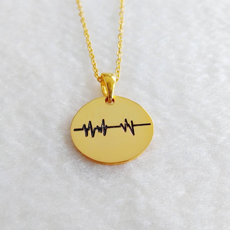 ECG Necklacepersonalized Heartbeat Necklacebeating Heart - Etsy