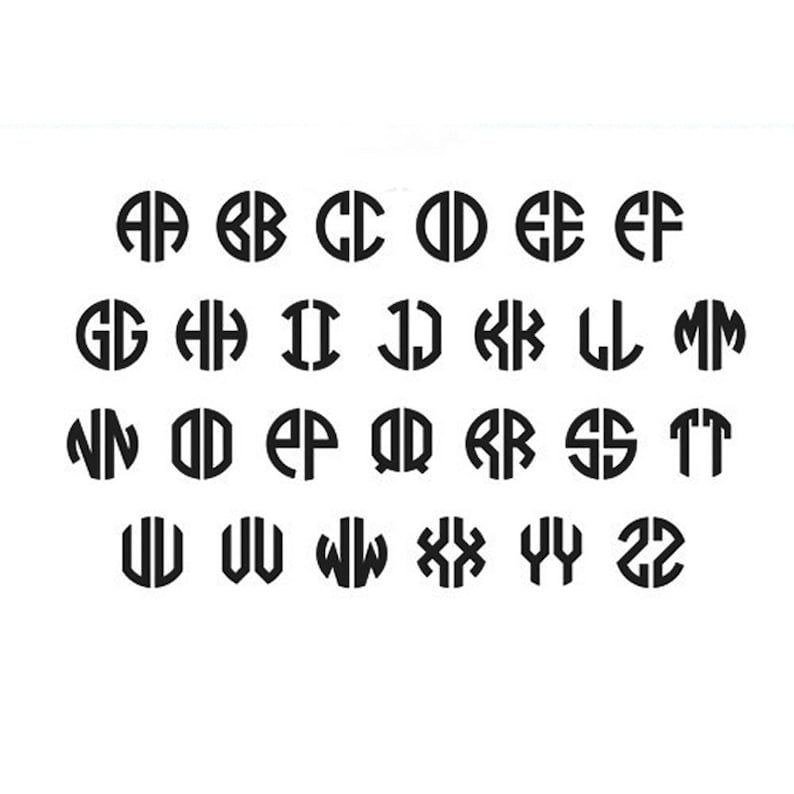 Circle Two Letter Monogram Necklacesilver Monogram Necklace2 | Etsy