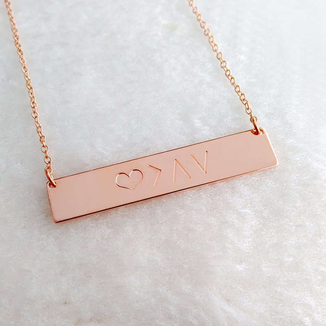 Love is Greater Than the Highs and Lows Necklace,specific Bar Necklace ...