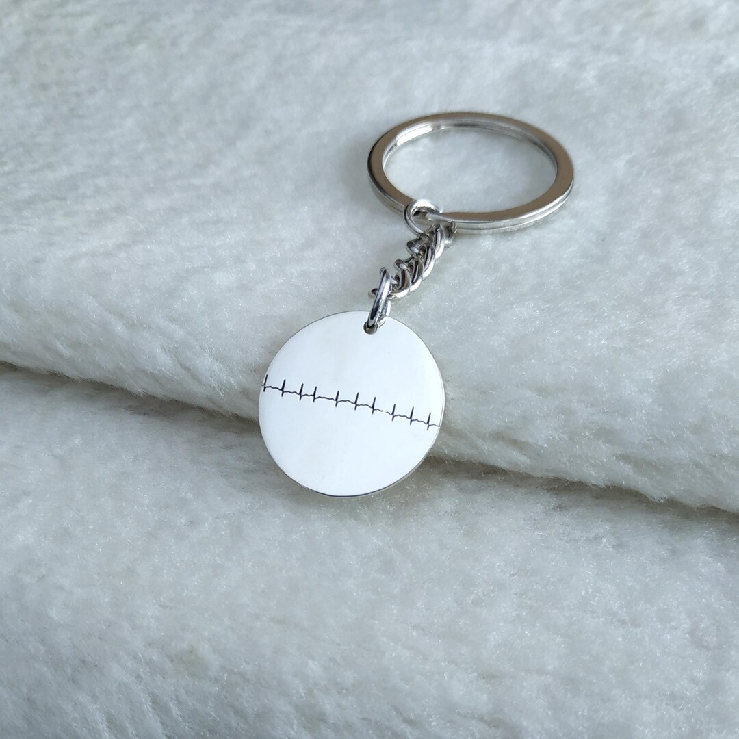 ECG Keychain,personalized Heartbeat Keychain,signature Kechain,beating ...