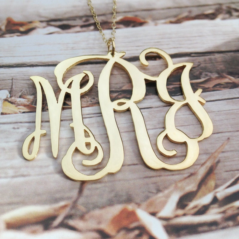 Personalized Monogram Necklace3 Initial Necklace18k Gold - Etsy