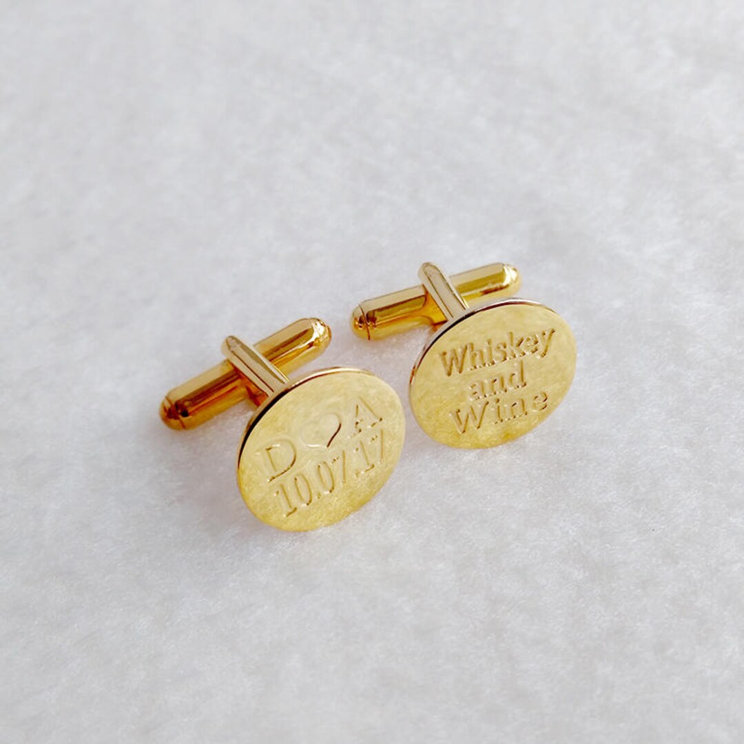 Whiskey and Wine Cufflinks,personalized Wedding Cufflinks,date and ...