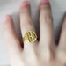 Gold Circle Block Monogram Ring3 Initials Monogrammed Name - Etsy