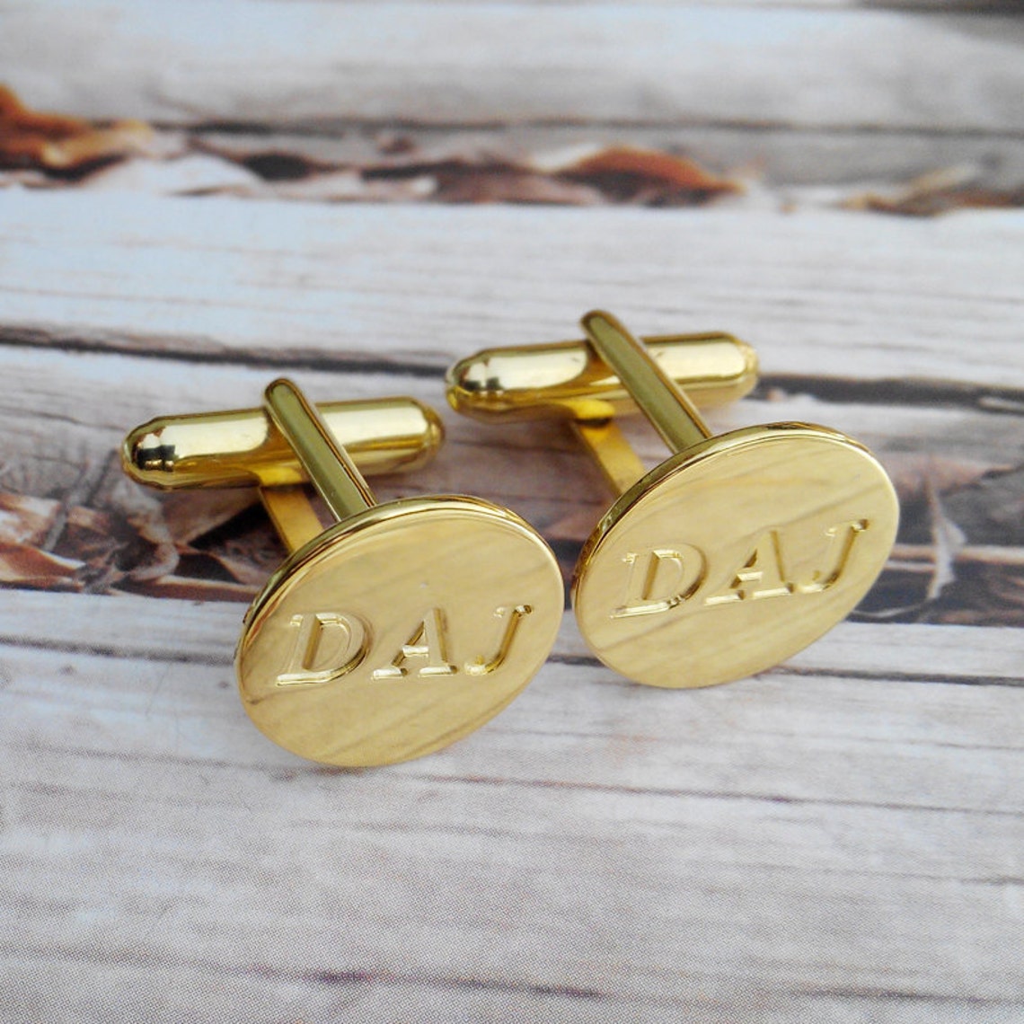 Gold Men Cufflinks,groom Wedding Gift,engraved Monogram Cufflinks,gift ...