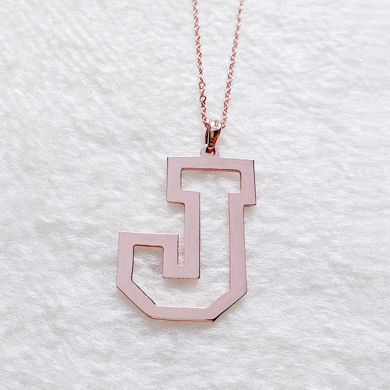 Custom Outline Letter Z Necklacegold Outline | Etsy