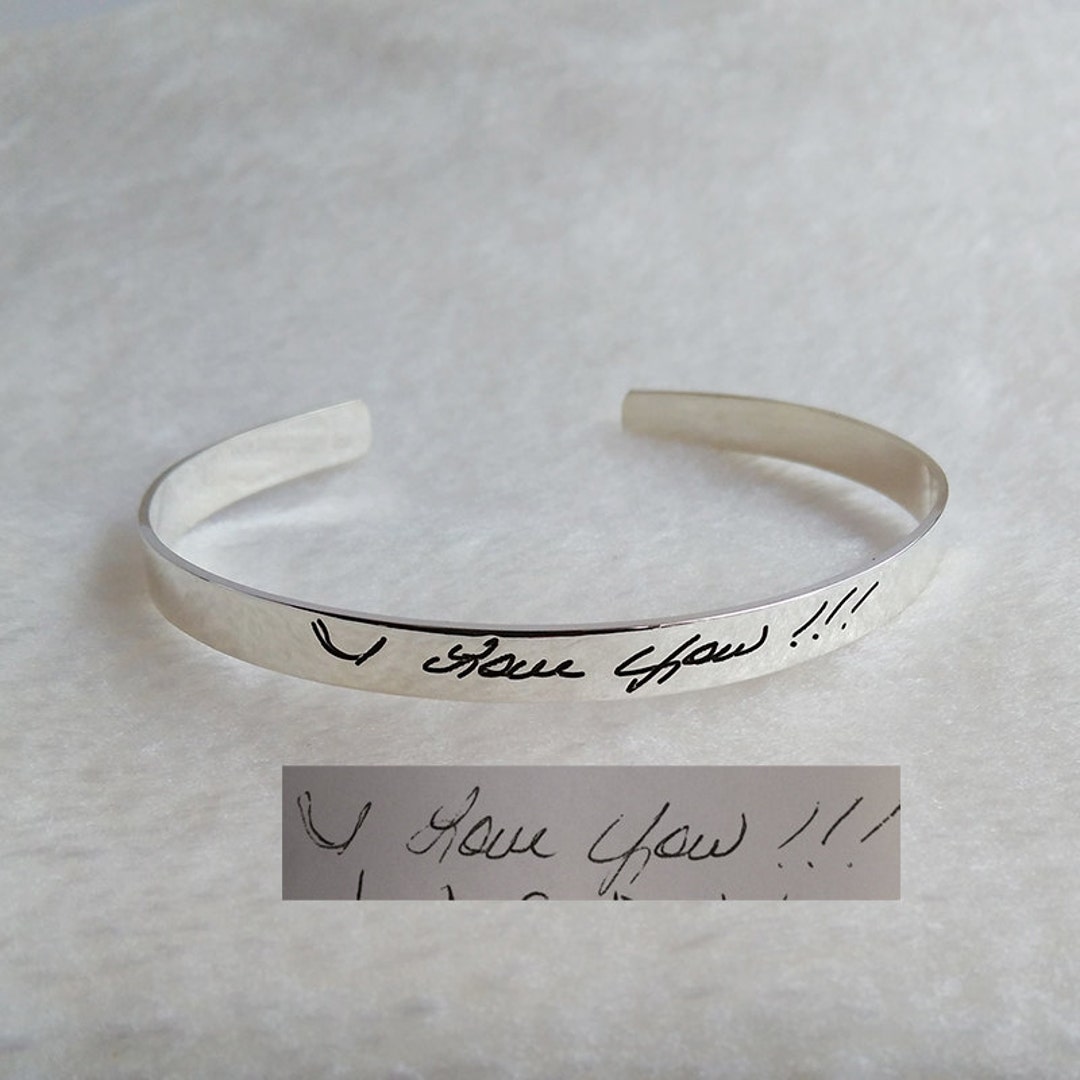 Signature Cuff Bracelet,personalized Open Cuff Bangle,handwritten ...