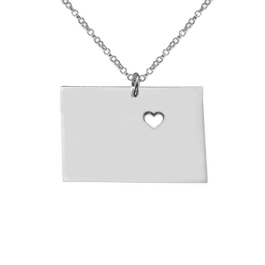 Colorado State Necklace,co State Charm Necklace With A Heart,colorado ...