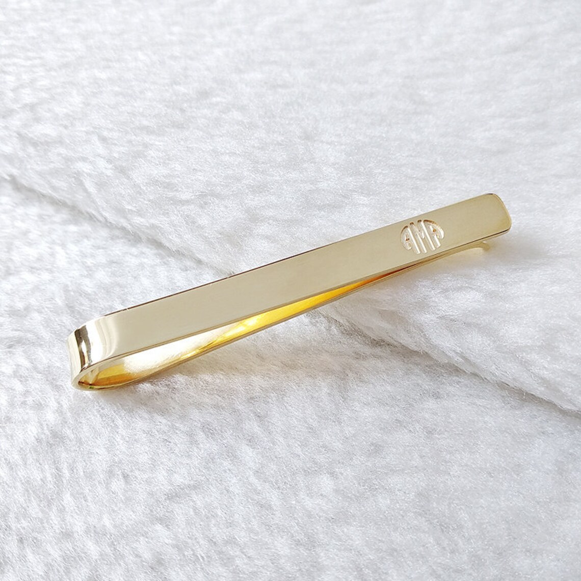 Monogram Tie Bar Clip GoldPersonalized Tie ClipTie Clip | Etsy