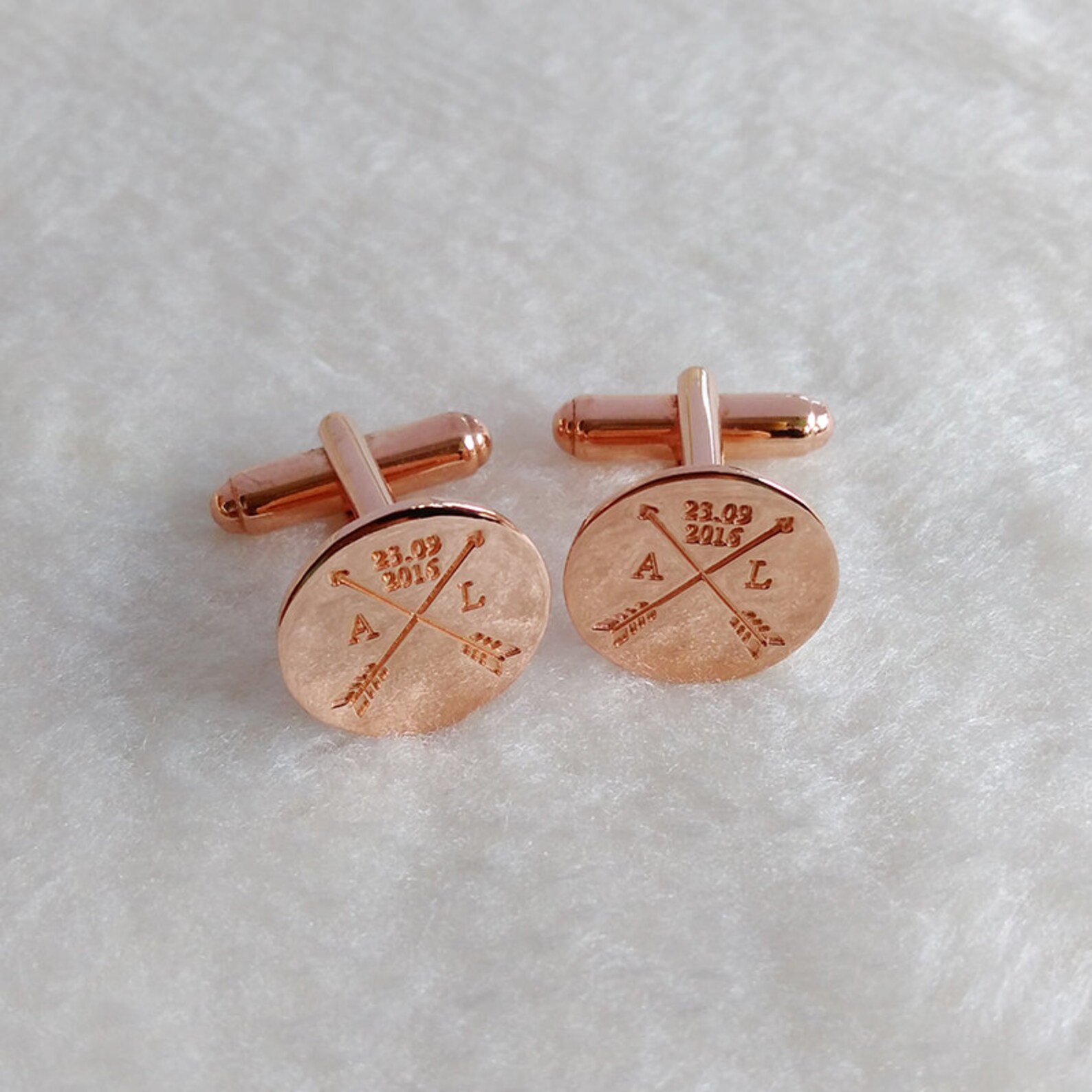Crossed Arrows Wedding Cufflinks,arrows Date and Initials Cufflinks ...