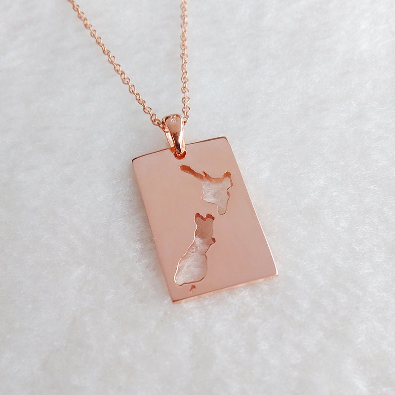 Personalized New Zealand Necklacenew Zealand Map | Etsy