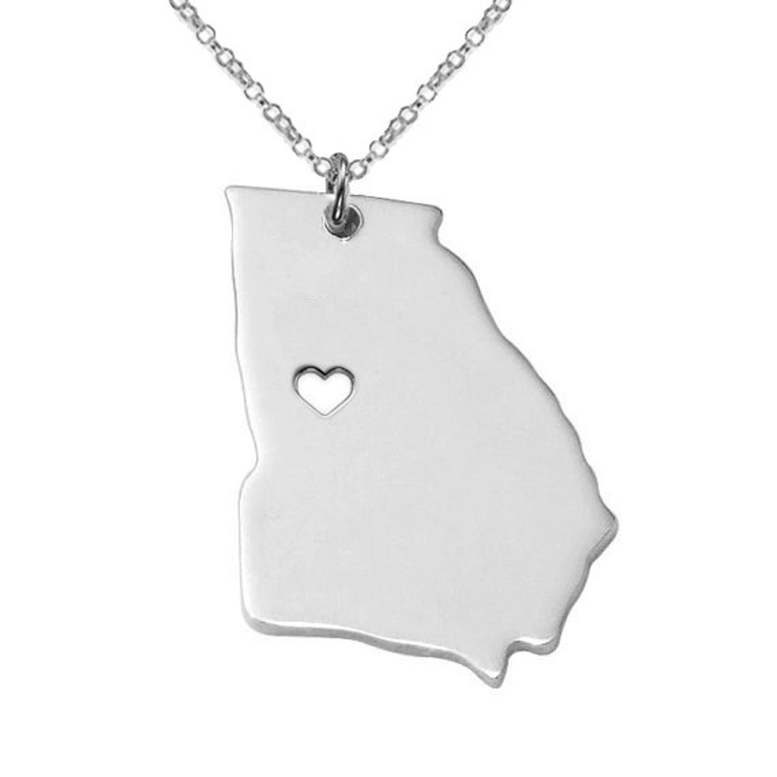 Personalized Georgia State Necklace, GA State Necklace, GA State Charm ...