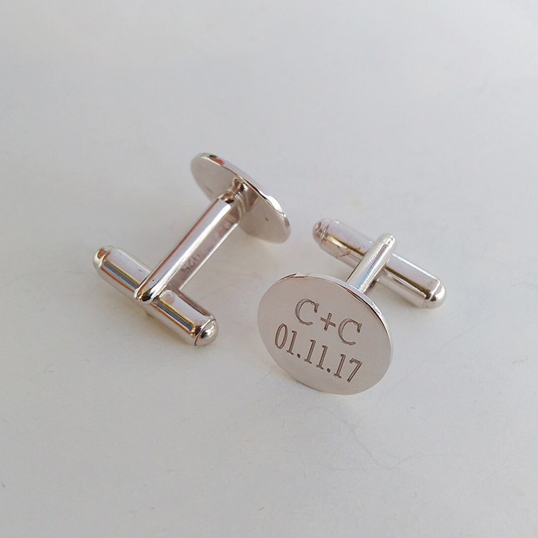 Wedding Date and Initials Cufflinks,personalized Wedding Cufflinks ...