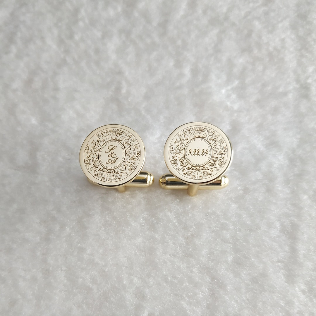 Special Logo Cufflinks,wedding Initials Date Cufflinks,wedding Logo ...