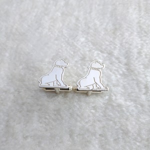 Custom Dog Portrait Cufflinks,dog Cufflinks,custom Pet Cufflinks Silver ...