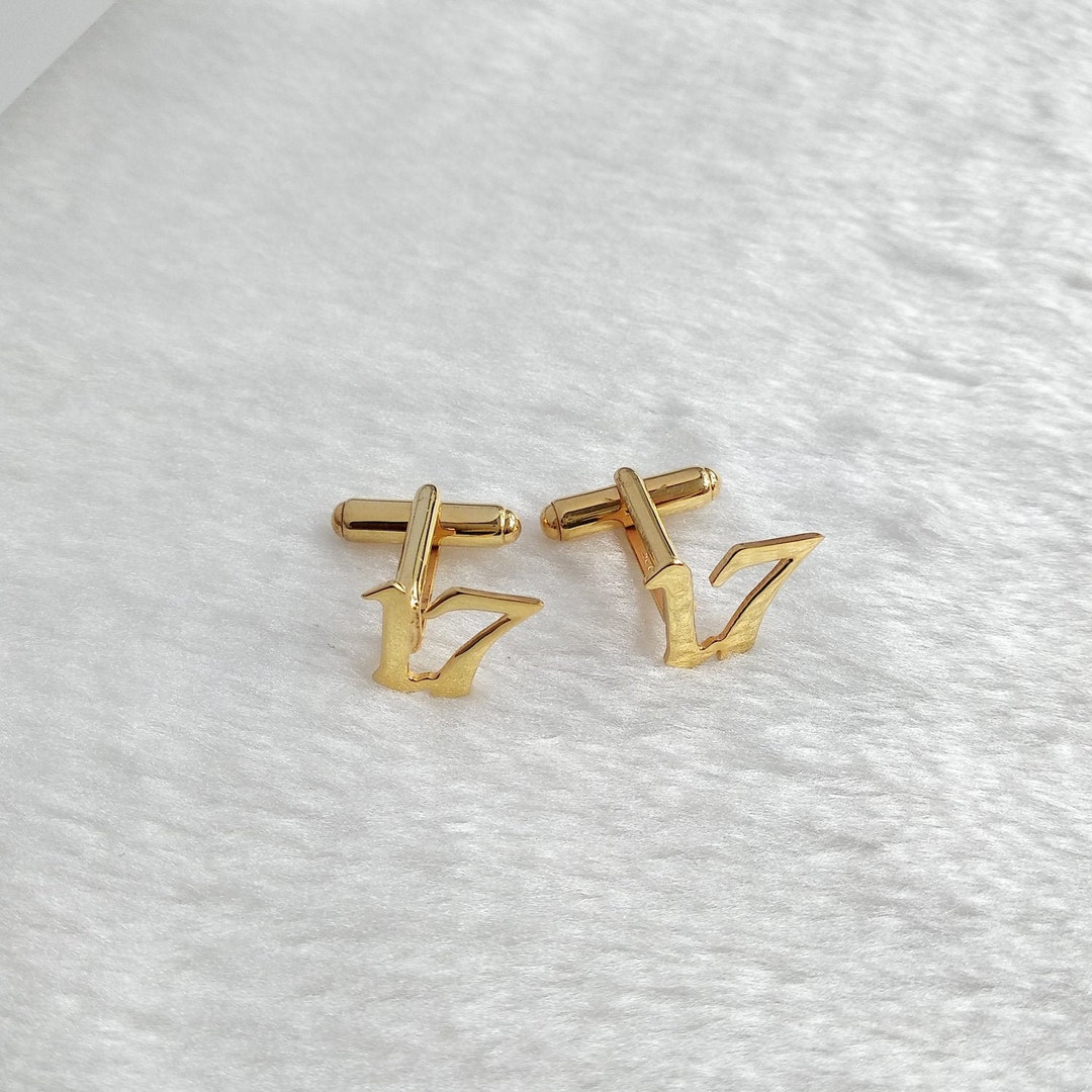 Gold Number Cufflinks,personalized Numeral Cufflinks,any Special ...