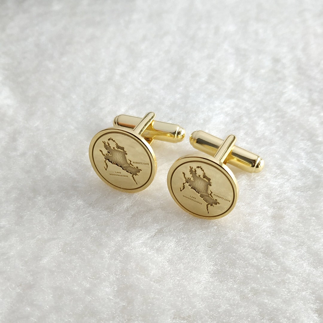 Lake Map Cufflinks,lake Winnipesaukee Cufflinks,custom Lake Cufflinks ...
