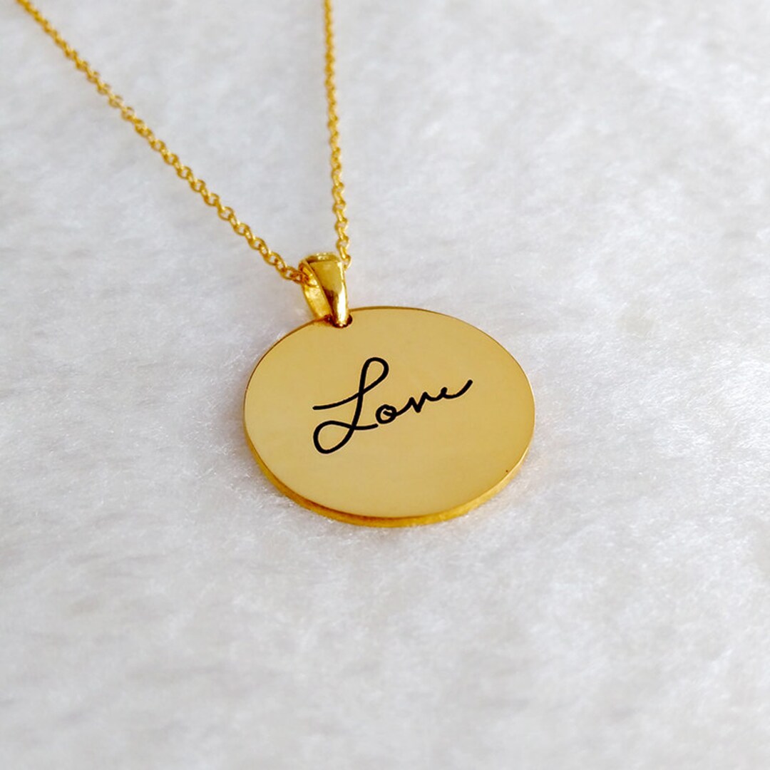 Personal Signature Necklace,personalized Handwriting Necklace,gold ...
