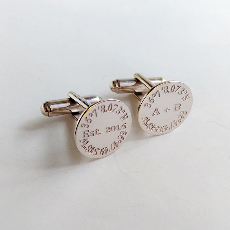 Personalized Coordinates Cufflinks,groom Wedding Cufflinks,custom ...