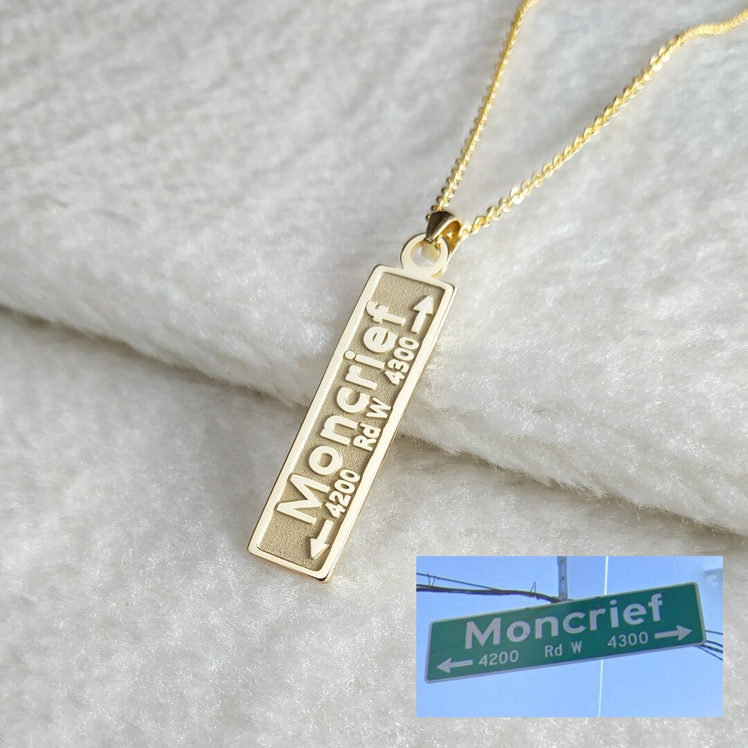 Custom Street Sign Necklace,street Sign Name Necklace,personalized ...