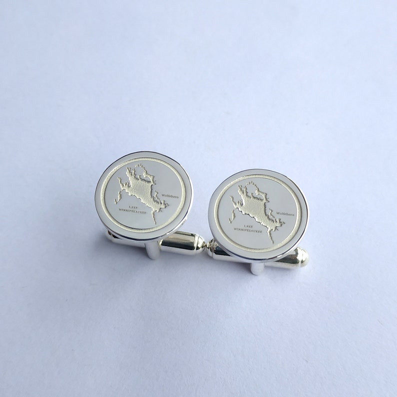 Custom Lake Cufflinks,lake Winnipesaukee Cufflinks,lake Map Cufflinks ...