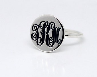Gold Monogram Ringany Initial Ringpersonalized Monogram - Etsy