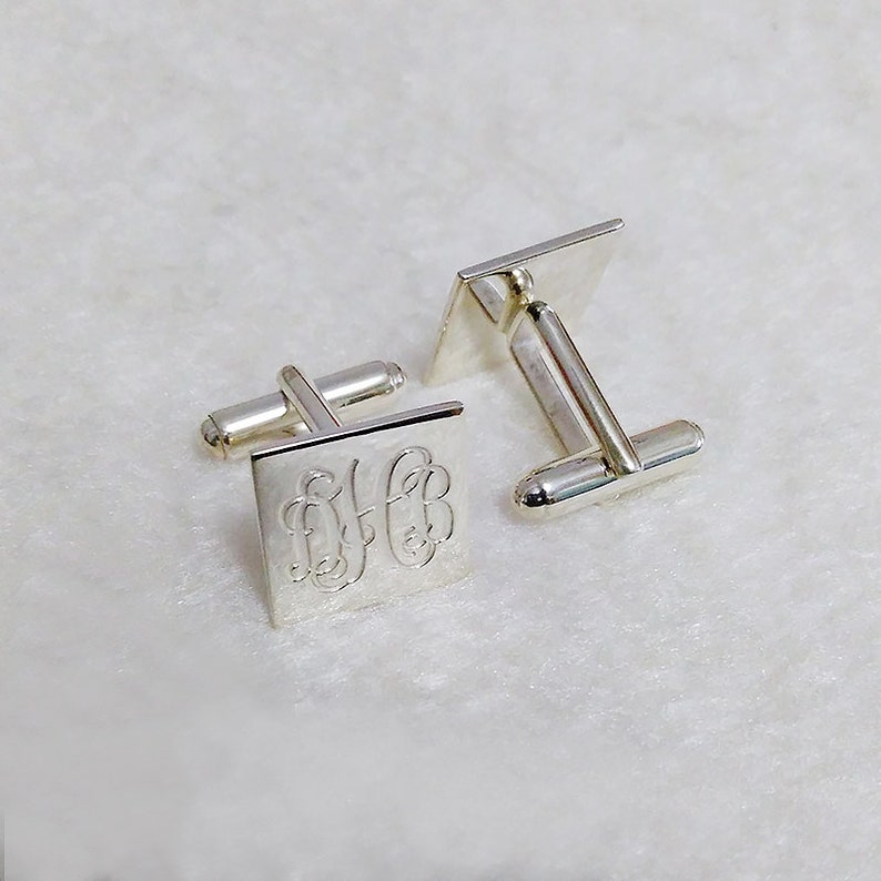 Square Cufflinks,personalized Wedding Cufflinks,groom Wedding Cufflinks,3 Initials Cufflinks ...