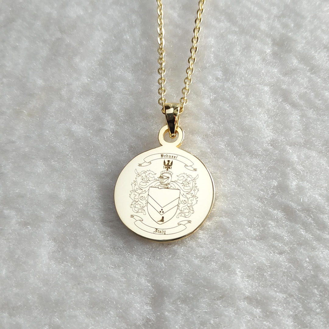 Custom Family Crest Necklace,coat of Arms Necklace,any Family Lineage ...