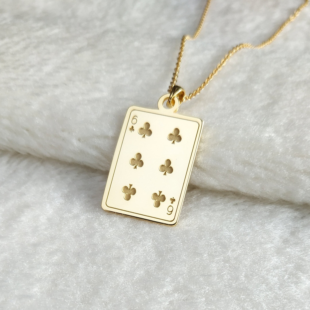Six of Clubs Necklace,five of Hearts Necklace,ace of Diamonds Necklace ...